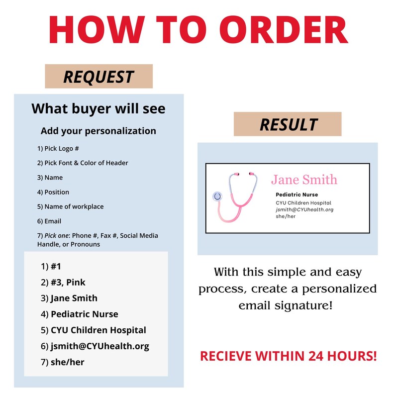 Personalized Nurse Email Signature | Healthcare Customized Professional ...