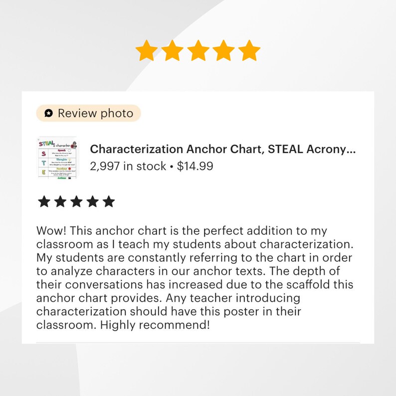 Characterization Anchor Chart, STEAL Acronym Anchor Chart, Character ...