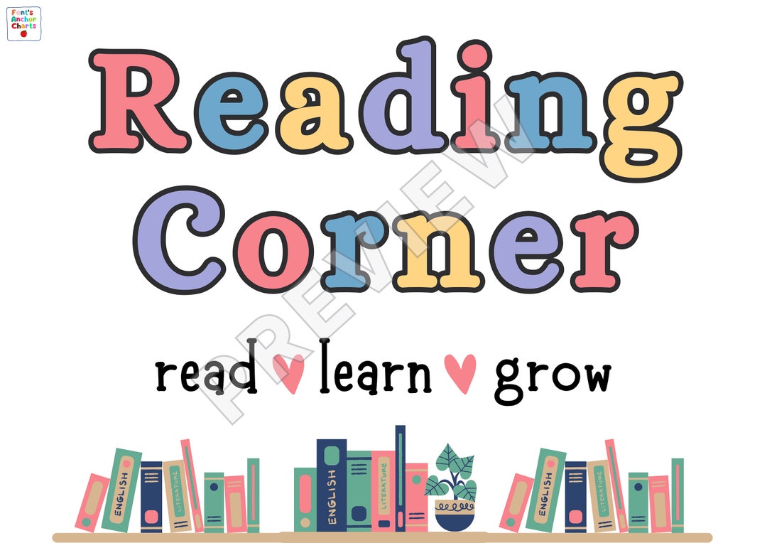 Reading Corner Poster, Reading Classroom Poster, Reading Nook Poster ...