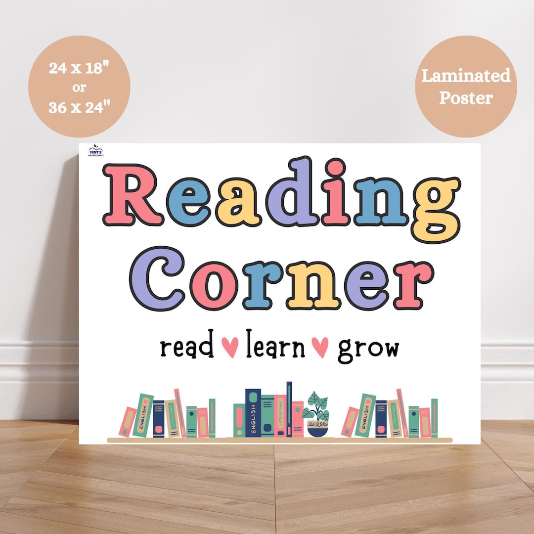 Reading Corner Poster for Elementary Classroom, Motivational Classroom ...