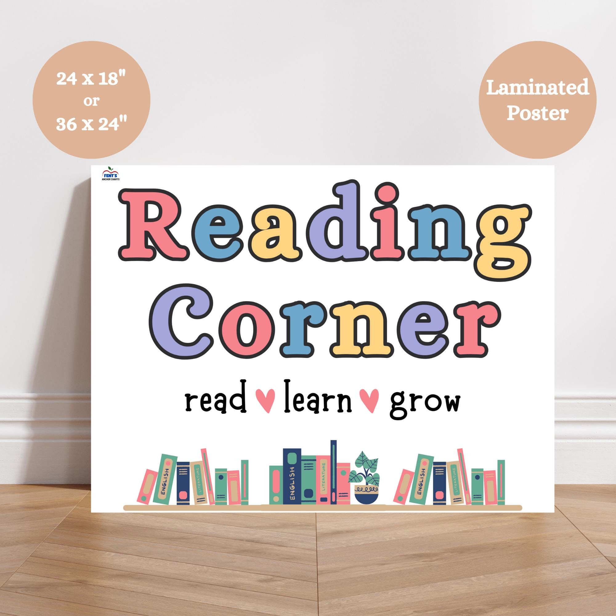 Reading Corner Poster, Independent Reading Anchor Chart, Classroom ...