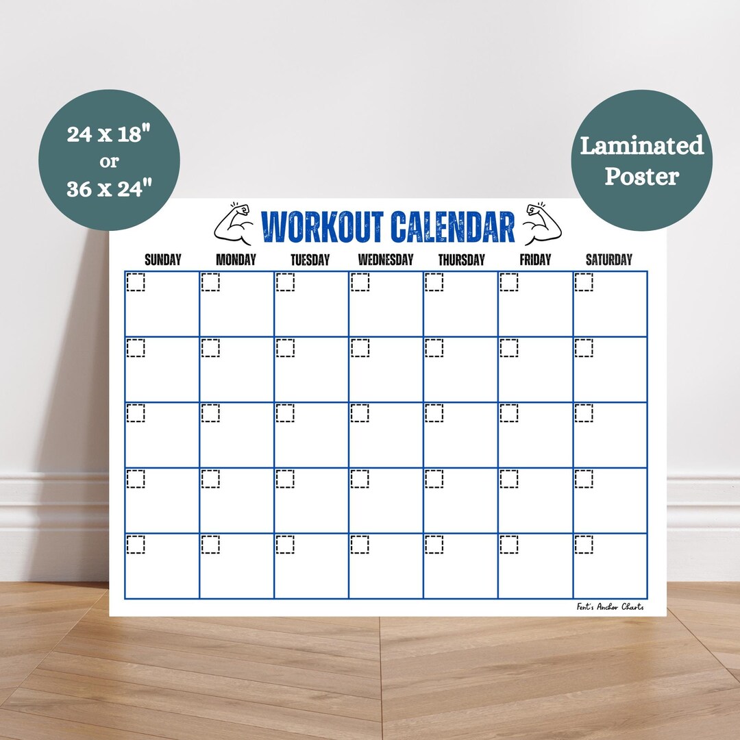 2025 Workout Calendar, Monthly Workout Calendar for Beginners ...