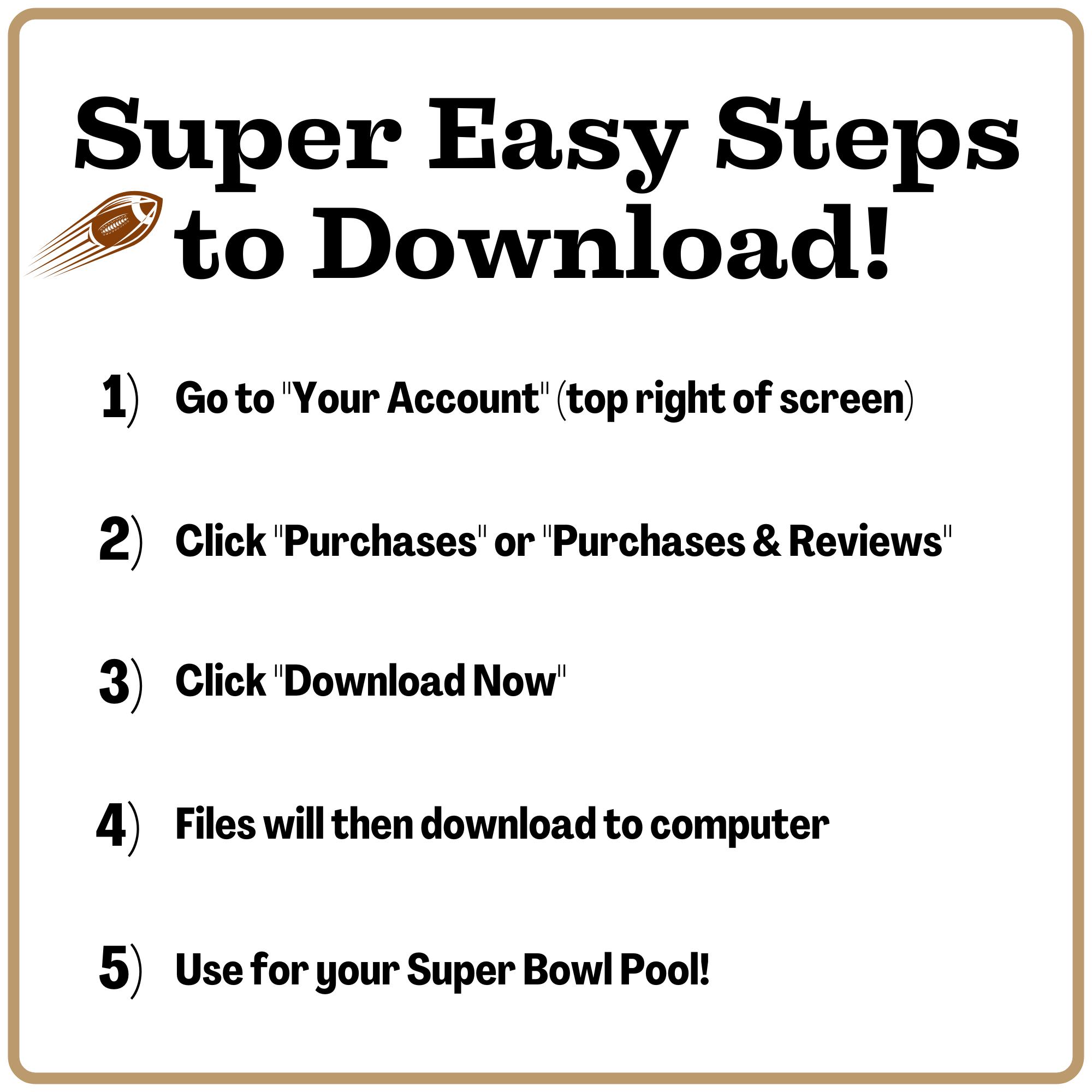 Printable Super Bowl Boxes, Super Bowl Pool Squares, 100 Squares Pool ...