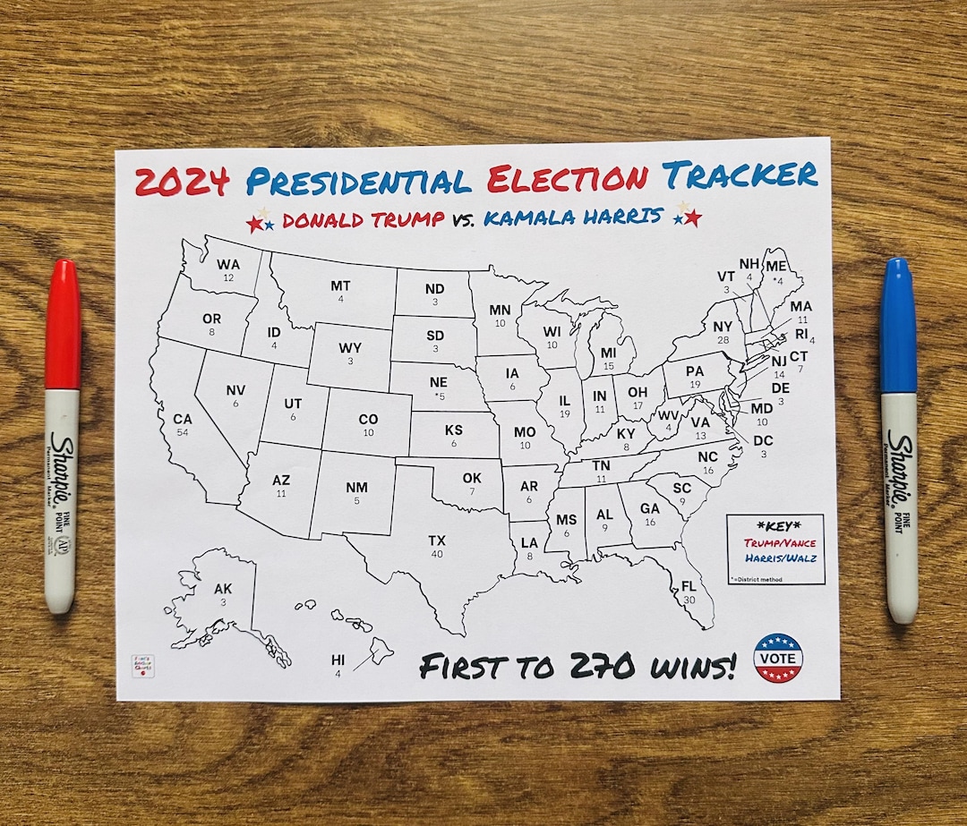 2024 Electoral College Map Coloring Sheet, Election Night Activity ...