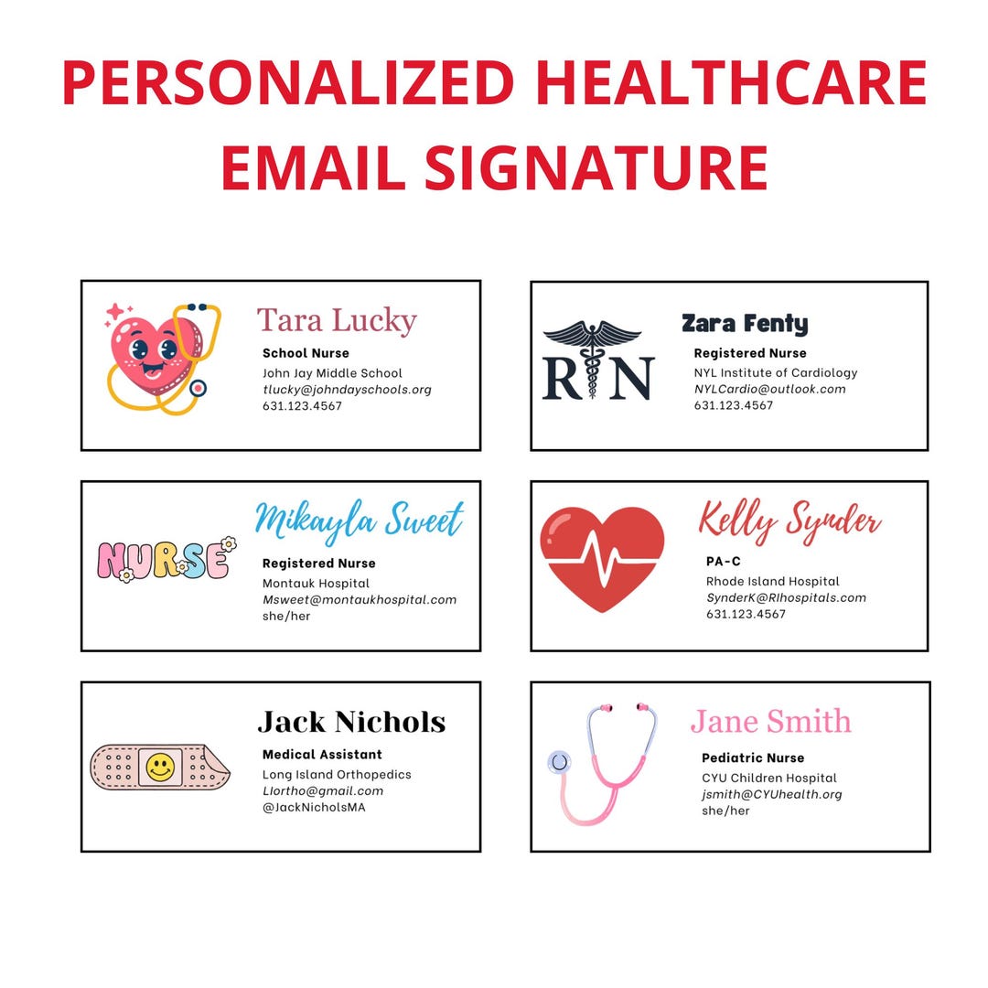 Personalized Nurse Email Signature | Healthcare Customized Professional ...