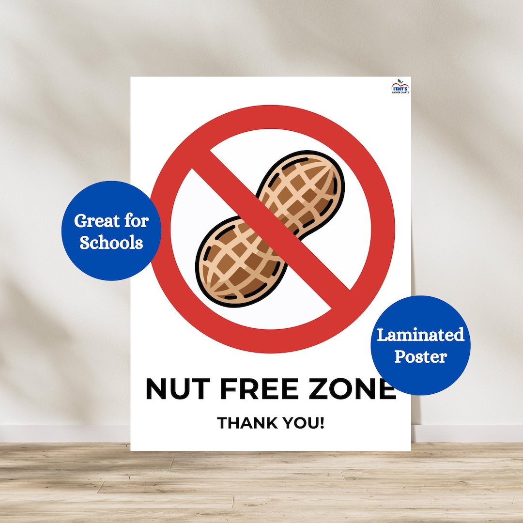 Peanut Free Zone Sign | Nut Free Zone Poster | Laminated Allergy ...