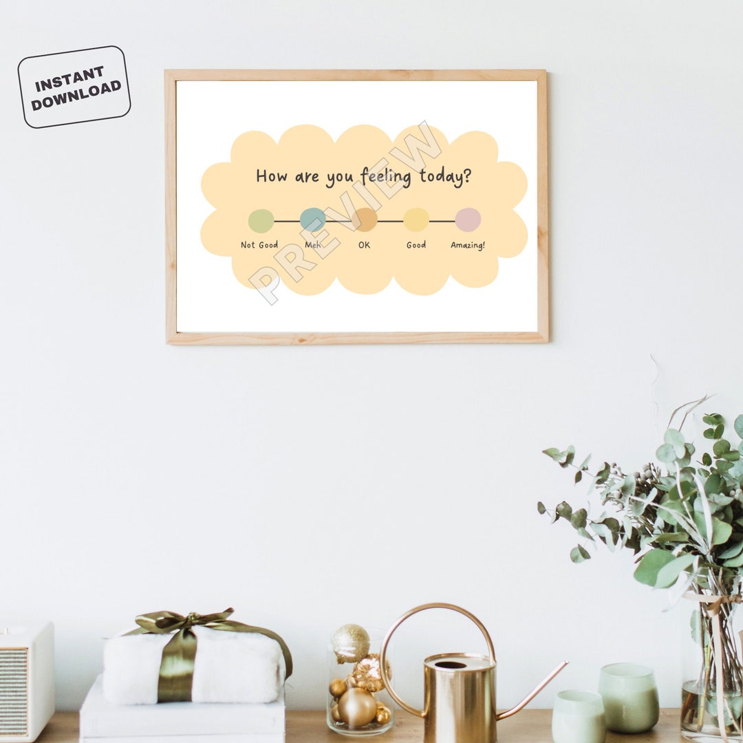 Printable How Are Your Feeling Poster, Printable Mood Meter, Emotion ...