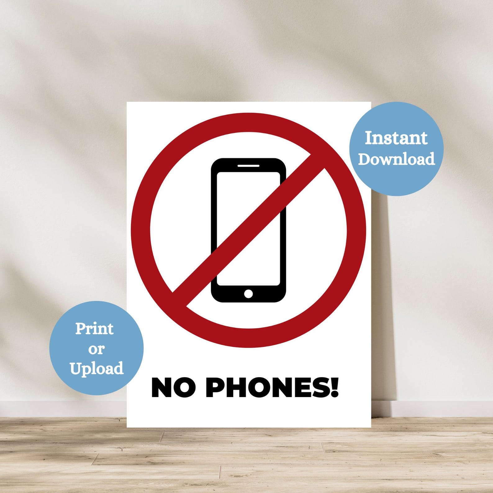 No Cell Phones Poster, No Phones in School Sign, Printable Phone Poster ...