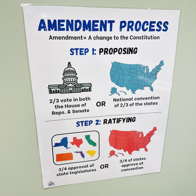 Amendment Process Anchor Chart | US Amendments Poster | History ...