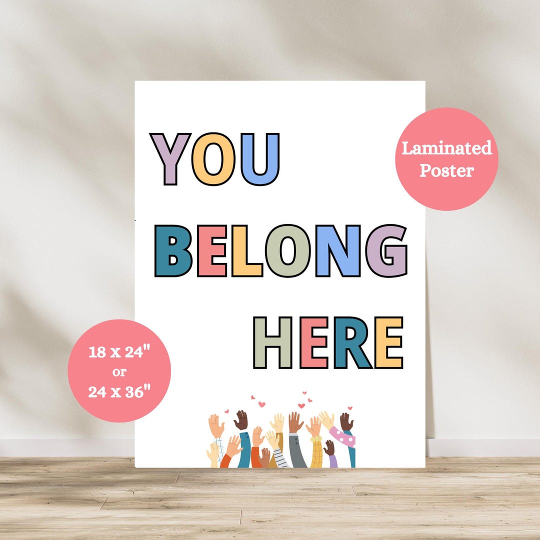 You Belong Here Poster, Classroom Welcome Sign, You Belong Here Decor ...