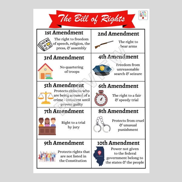Bill of Rights Poster - Etsy