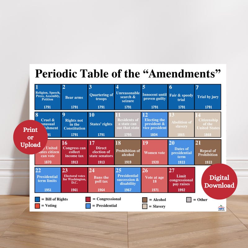 Bill of Rights Poster - Etsy