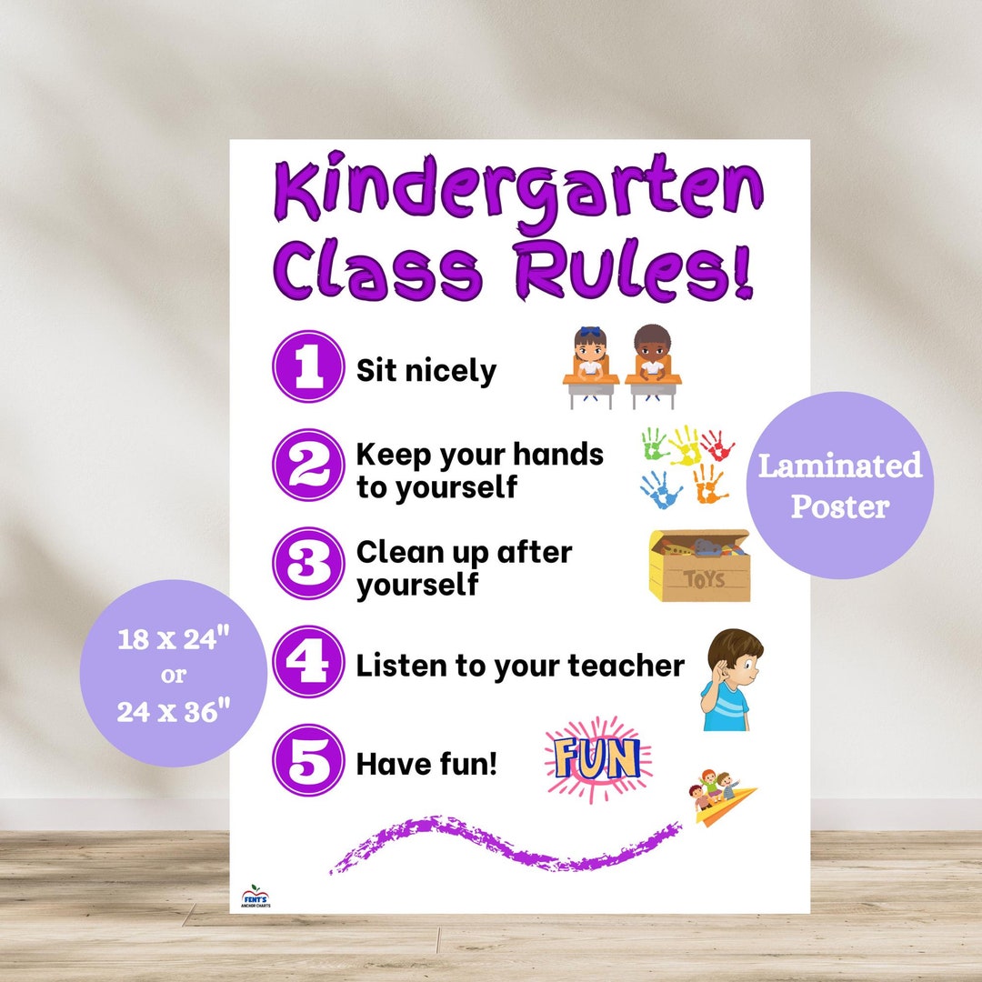 Kindergarten Classroom Rules Poster, Kindergarten Classroom Agreements ...