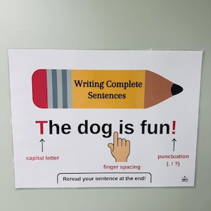 Complete Sentence Writing Anchor Chart, Sentence Stems Anchor Chart ...
