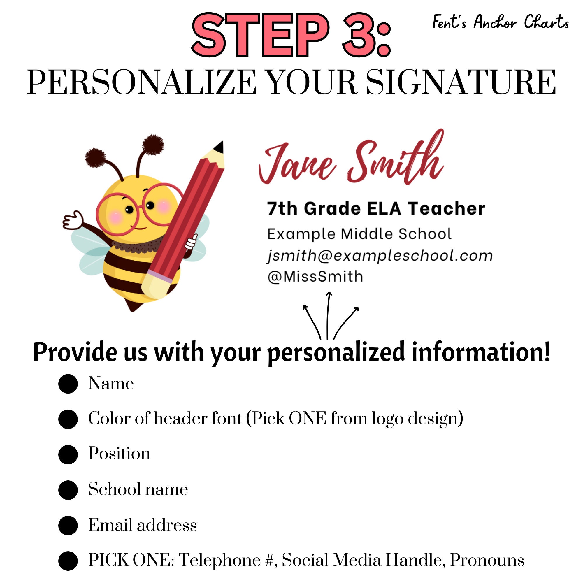 Teacher Email Signature, Personalized Email Signature for Teacher ...