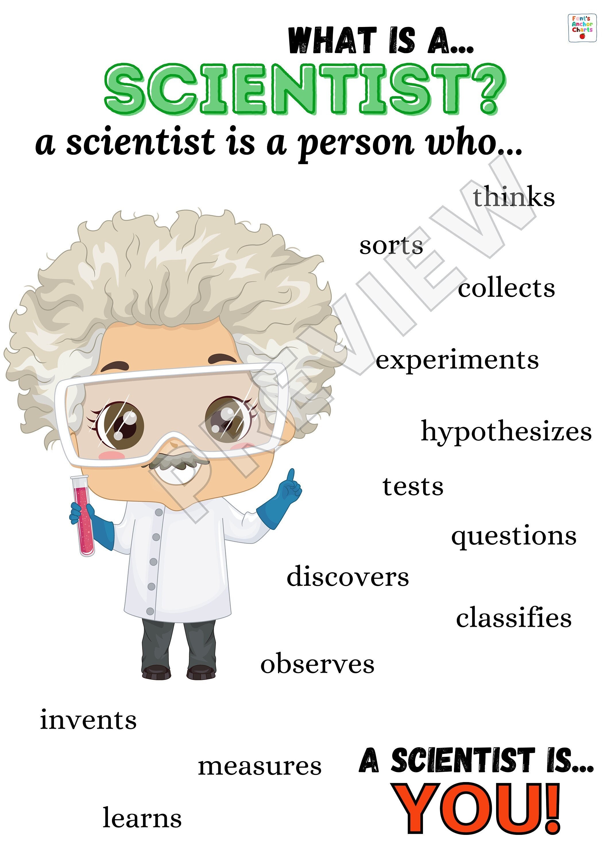 What is a Scientist Anchor Chart, What Makes a Scientist Poster ...
