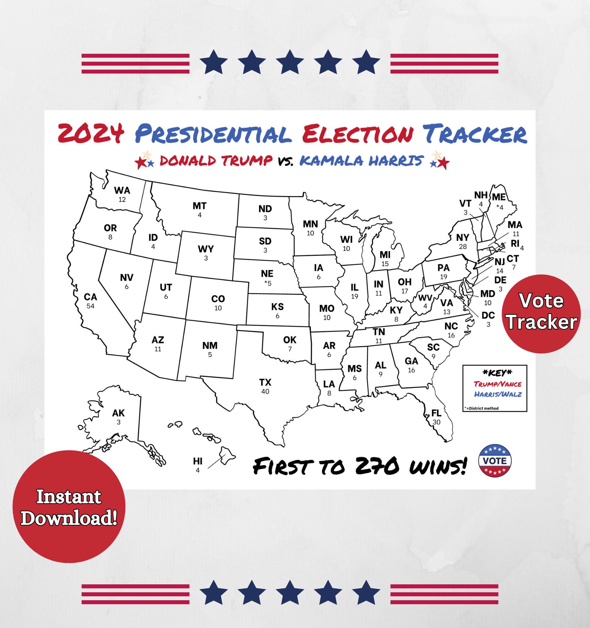 2024 Electoral College Map Coloring Sheet, Election Night Activity ...