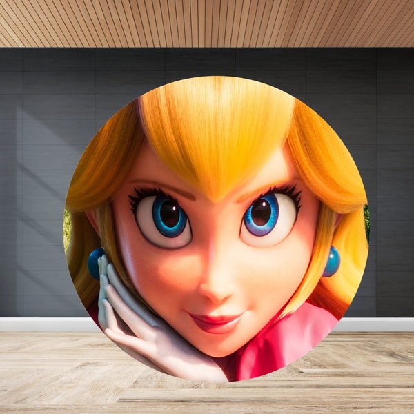 Princess Peach Round Backdrop - Etsy