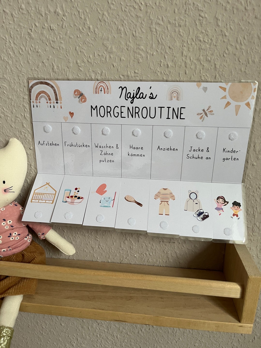 Kids Morning Routine Plan Morning Routine boho Rainbow Personalised - Etsy