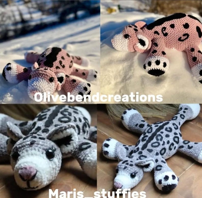 Snow Leopard Crochet Pattern Amigurmi Snow Leopard Animal PDF Download ...