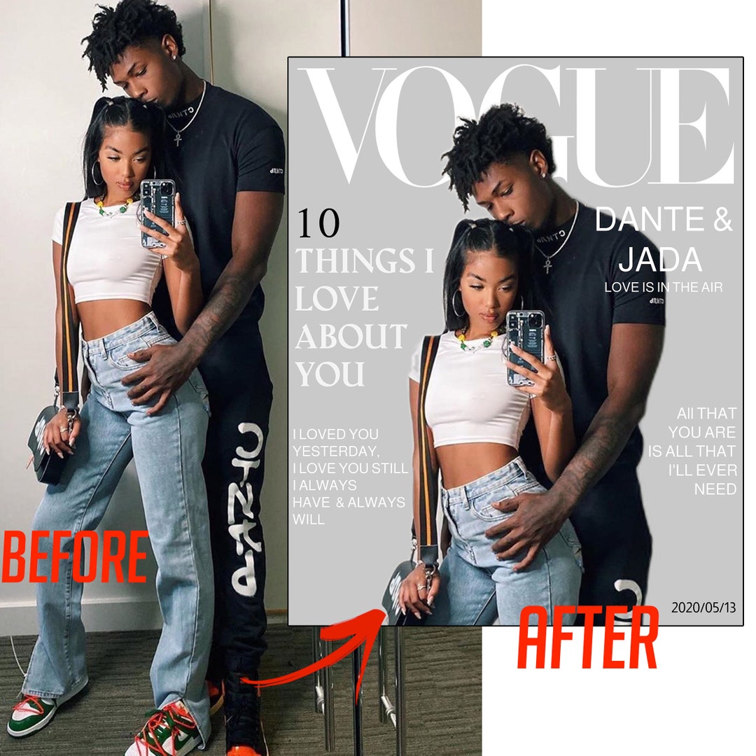 Custom Couple VOGUE Magazine Cover DIGITAL DOWNLOAD. Printable Art on ...