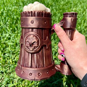 Rustic Faux Wood Tavern Mug - Can Holder - Dice Roller - HAND PAINTED ...
