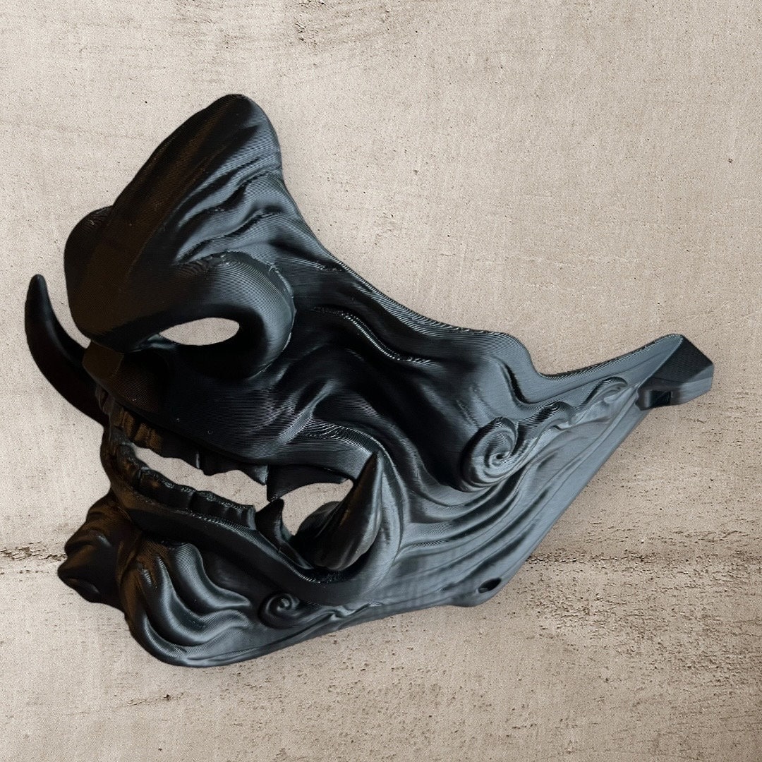 Samurai Half Mask 3D Printed Oni Mask - Etsy