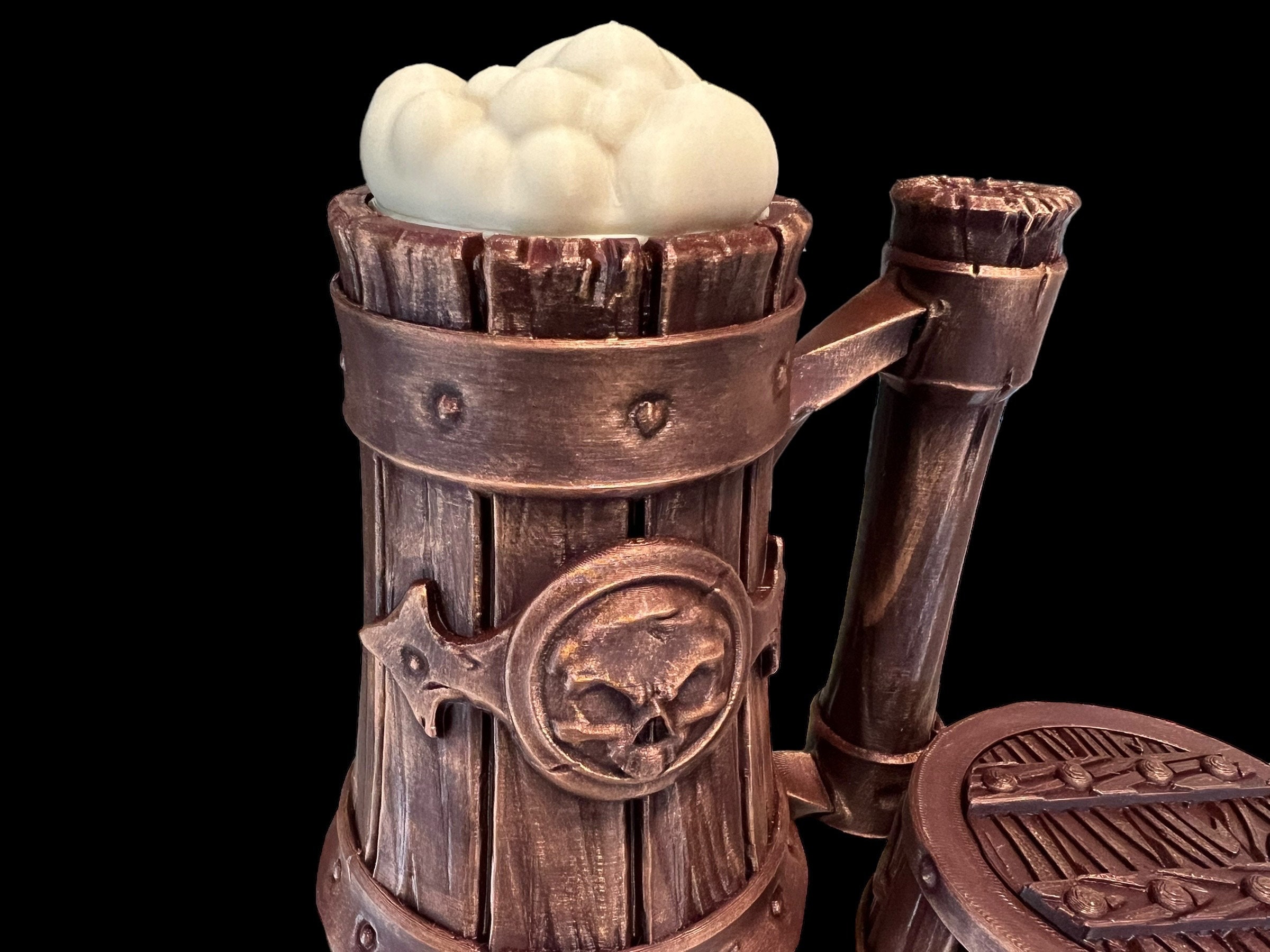 Rustic Faux Wood Tavern Mug Can Holder Dice Roller HAND PAINTED Mythic ...