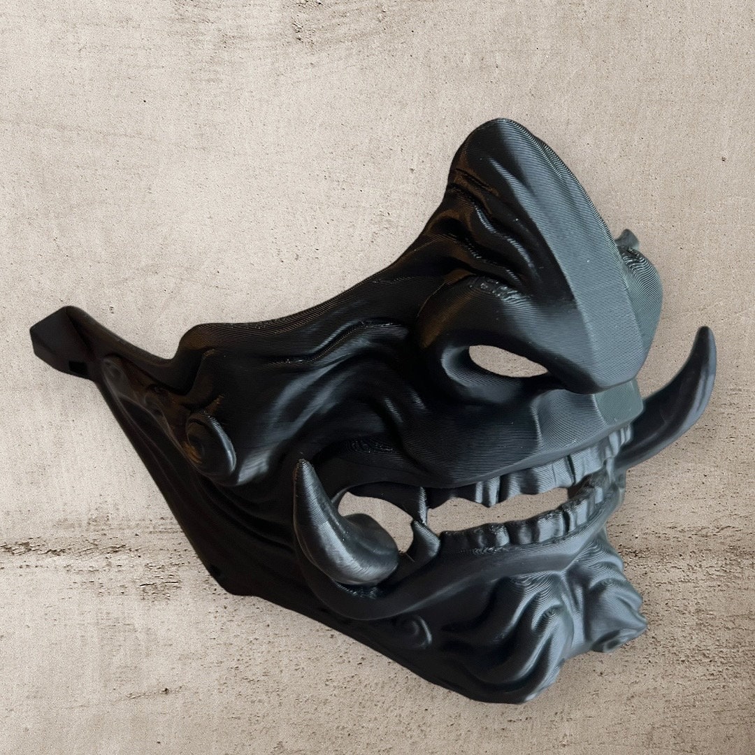 Samurai Half Mask 3D Printed Oni Mask - Etsy