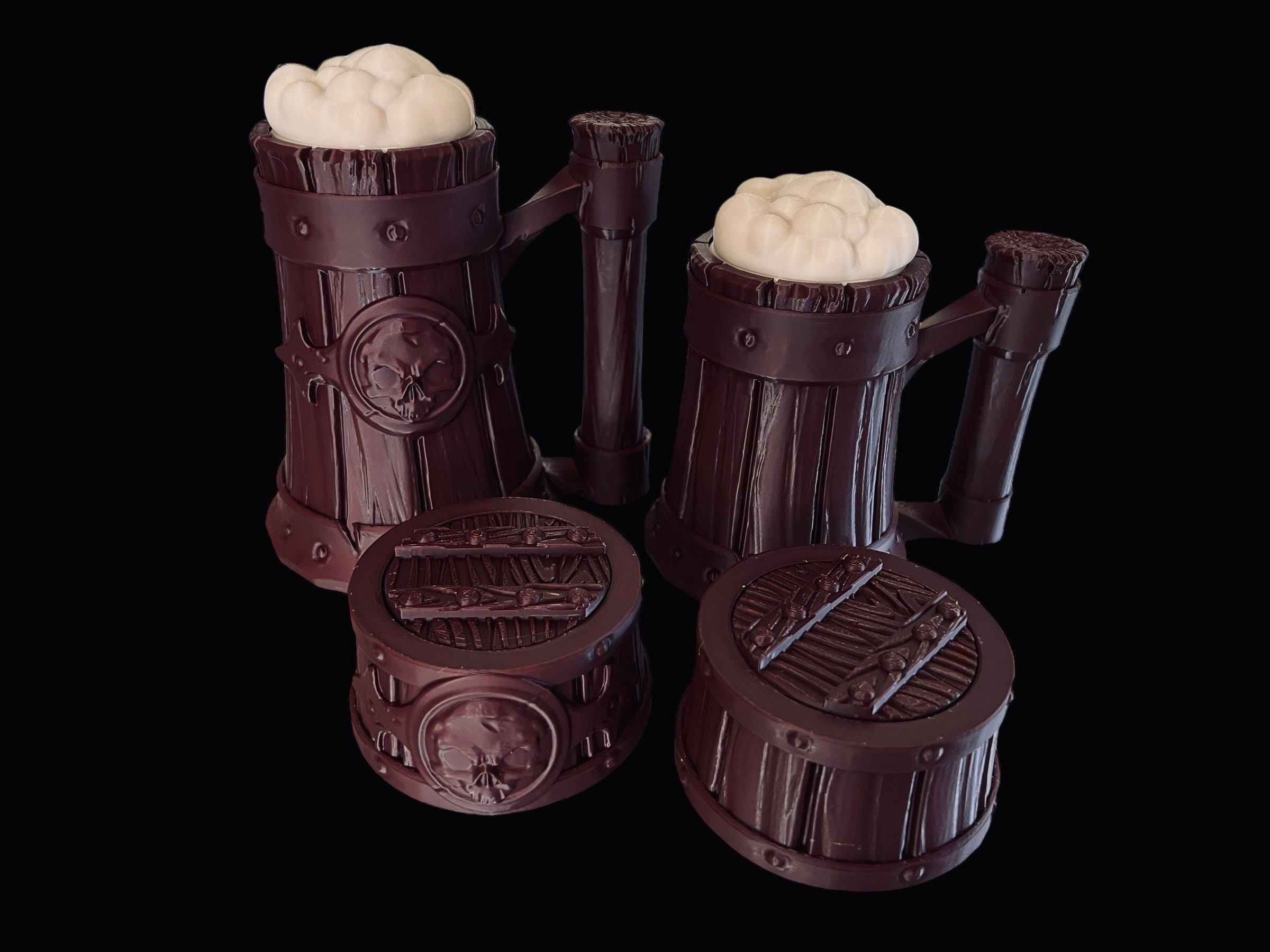 Rustic Faux Wood Tavern Mug Can Holder Dice Roller HAND PAINTED Mythic ...