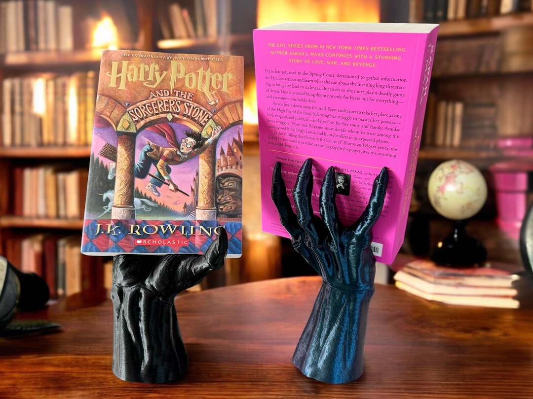 Demon Hand Book Stand | 3D Printed Bookshelf Decor | Fantasy Bookish ...