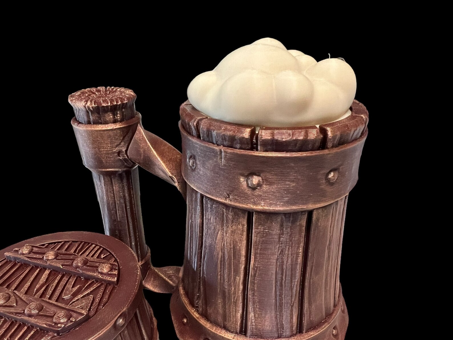 Rustic Faux Wood Tavern Mug Can Holder Dice Roller HAND PAINTED Mythic ...