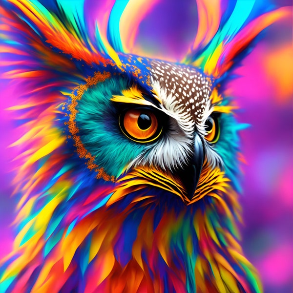 Abstract Owl Art - Etsy