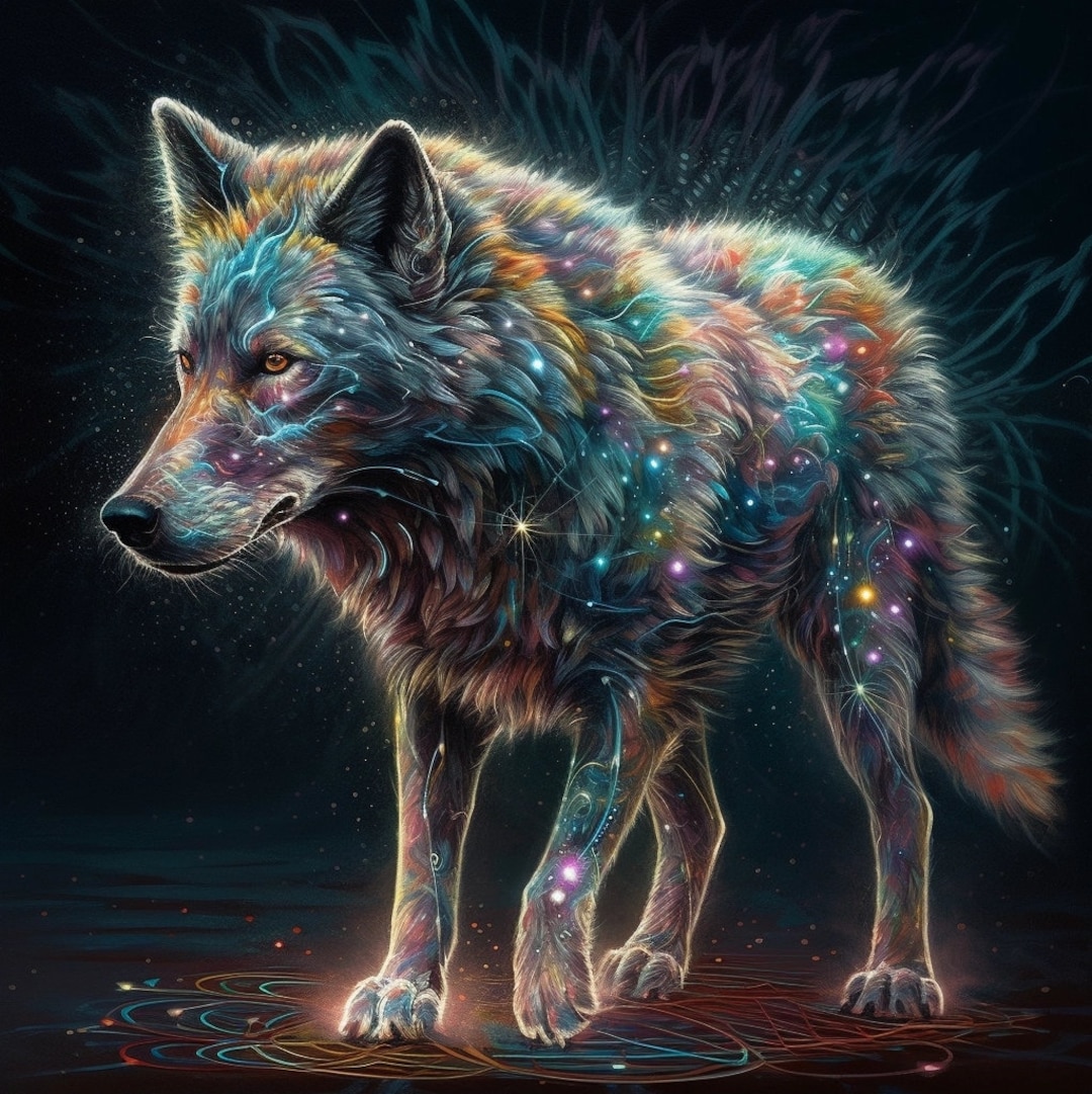 Instant Download Spirit Wolf Digital Art by Beholdersai, Unique ...