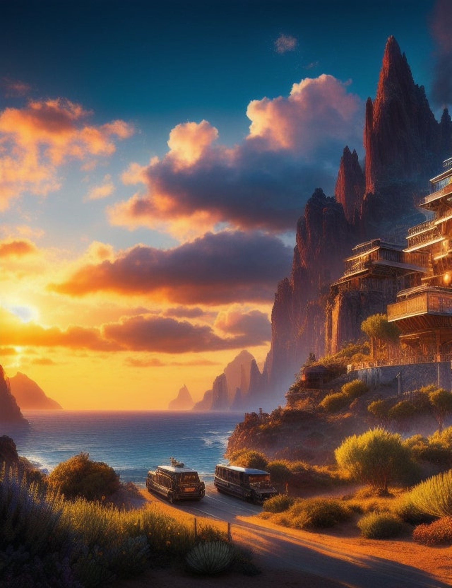 Instant Download "sunset Serenity" Digital Art by Beholdersai, Unique, Printable, Abstract, Wall ...