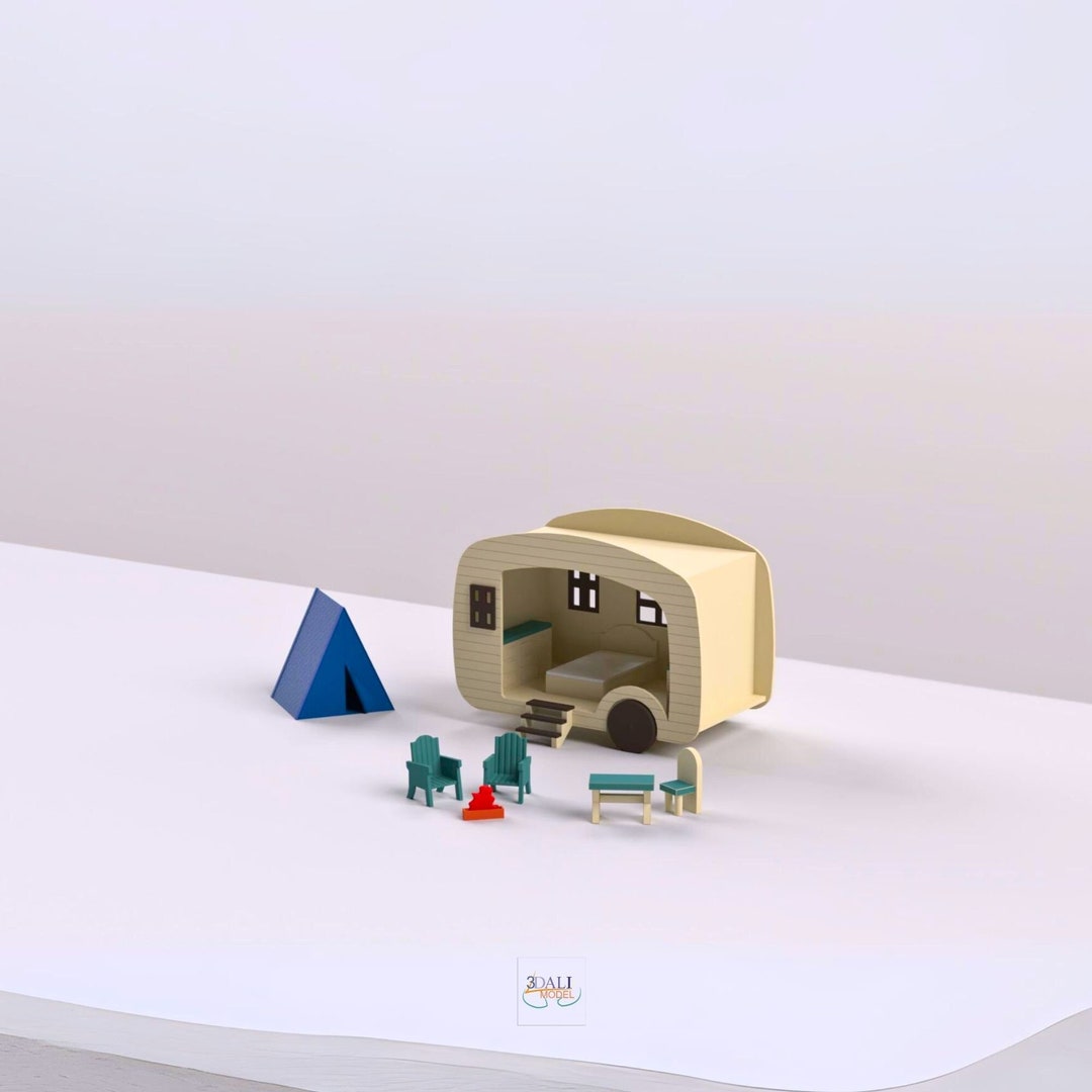Caravan Camping STL File - Miniature Furniture - Dollhouse 1:24 Scale ...