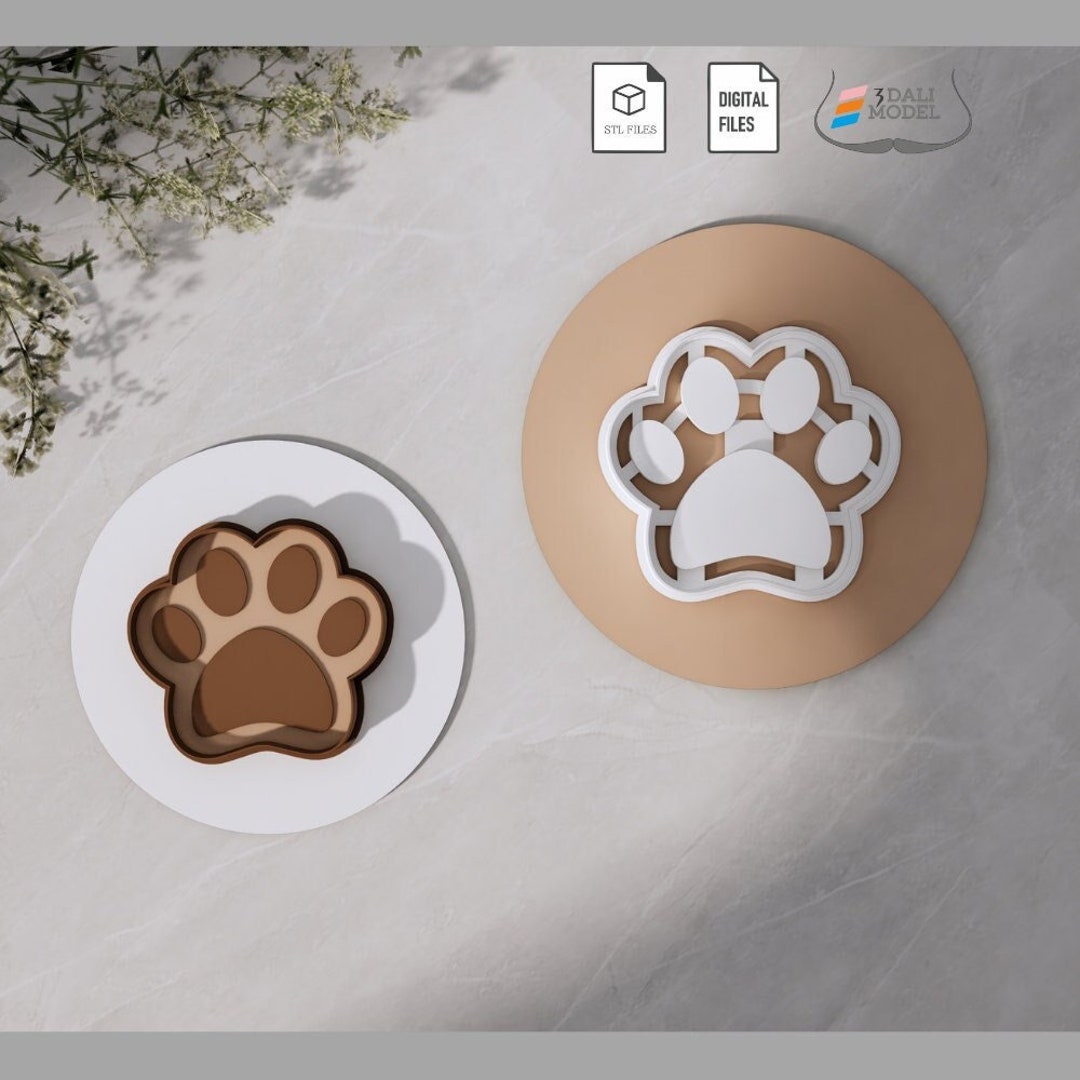 3D Cookie Cutter STL File - Dog Paw Cookie Cutter - Polymer Clay Cutter ...