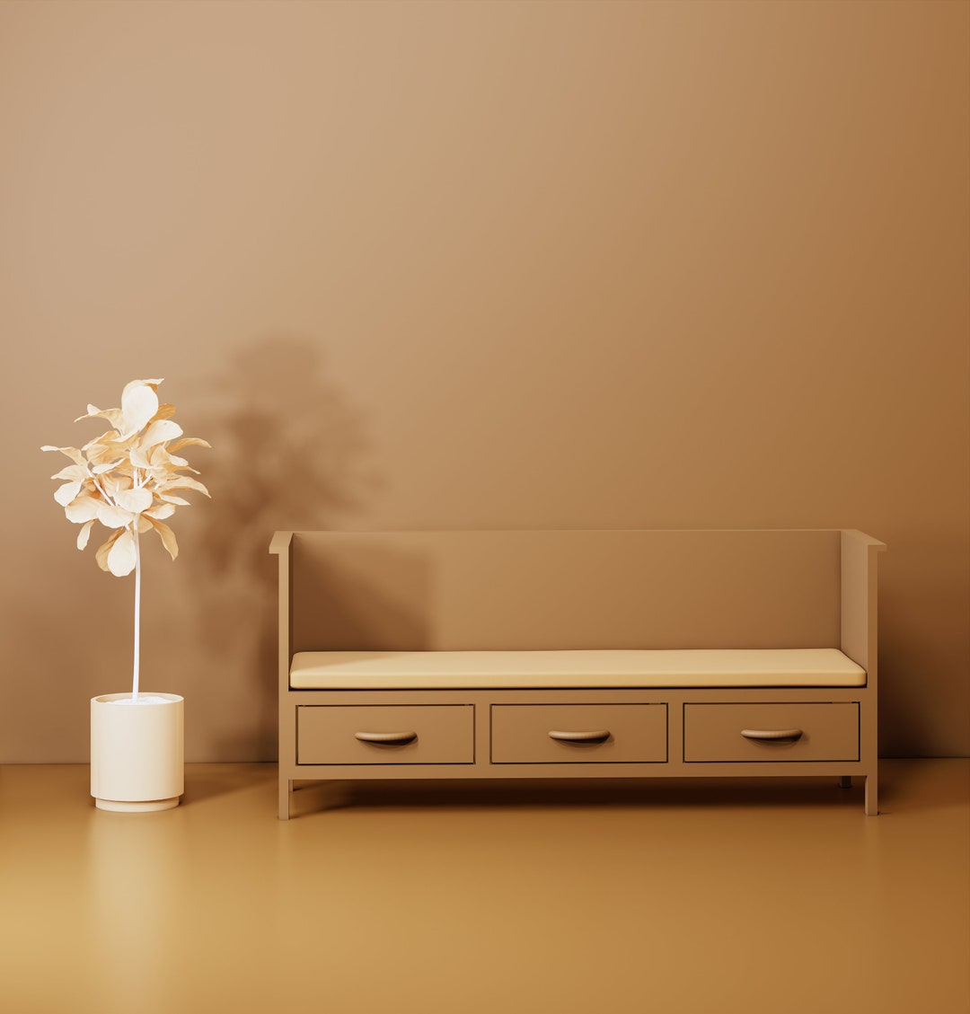 3D Dollhouse STL Files Modern Couch With Drawers STL Files for 3D ...