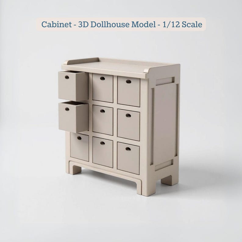 3x3 Cabinet STL File - Miniature Furniture - Dollhouse 1:12 Scale - 3D Printable Files - Etsy ...