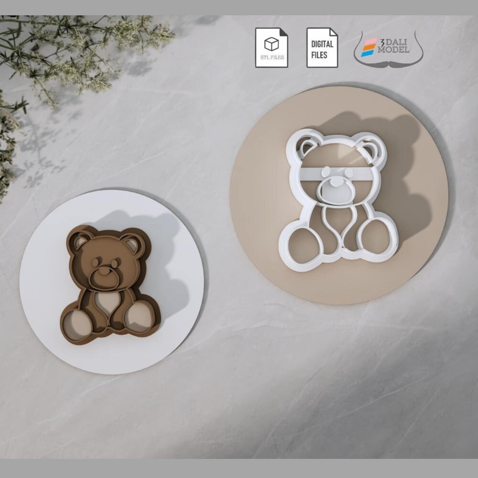 3D Cookie Cutter STL File - Teddy Bear Cookie Cutter - Polymer Clay ...