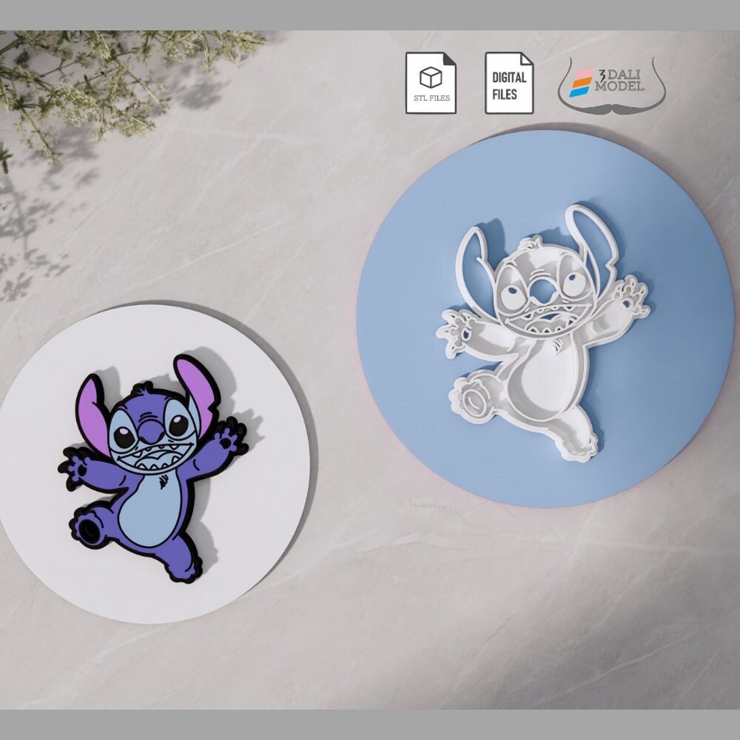 3D Cookie Cutter STL File - Stitch Cookie Cutter - Polymer Clay Cutter ...