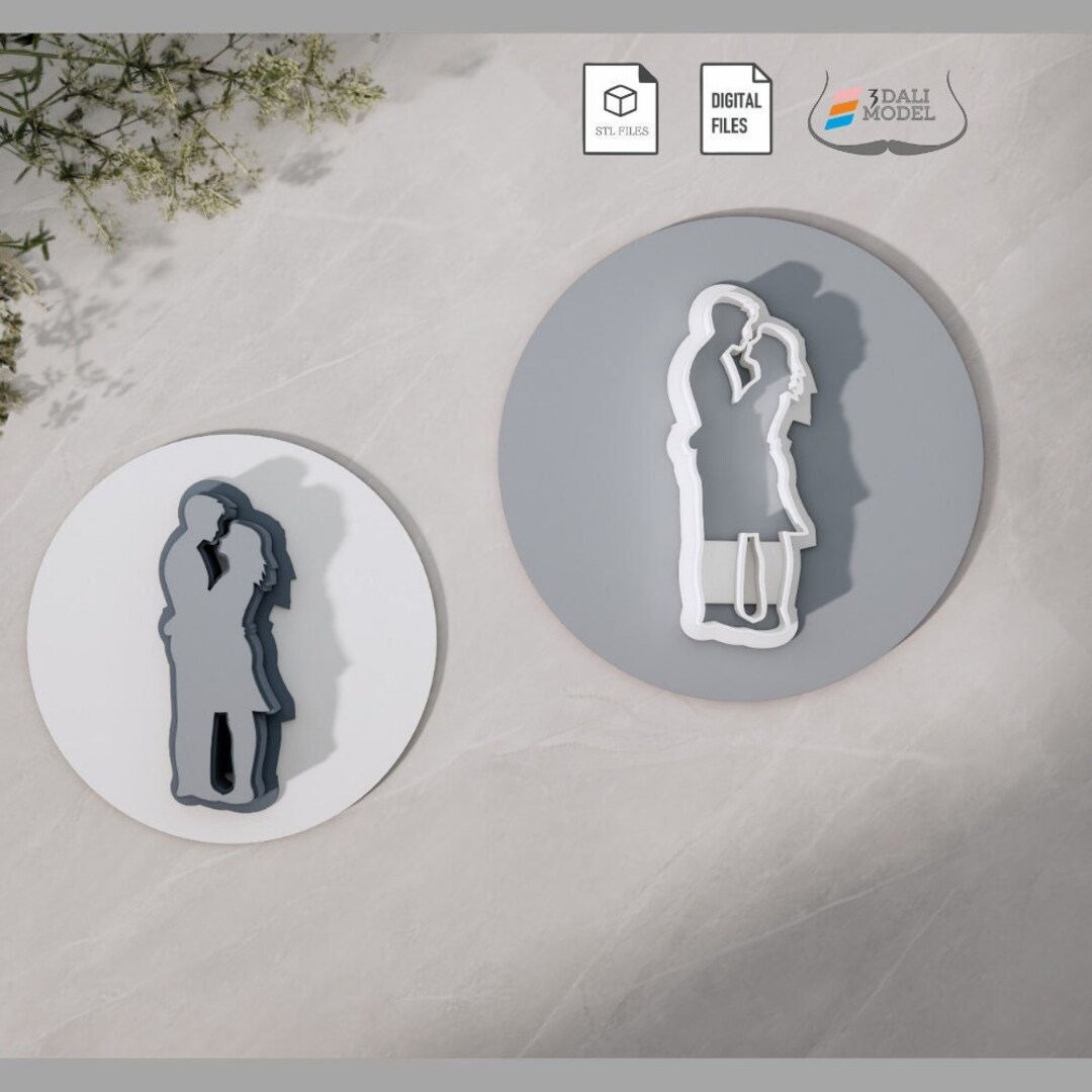 3D Cookie Cutter STL File Couple Cookie Cutter Polymer Clay Cutter 3D ...