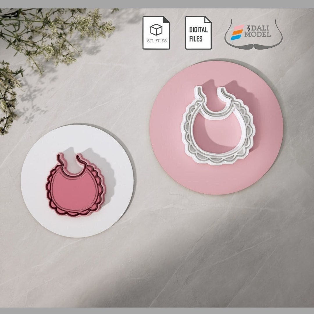 3D Cookie Cutter STL File - Baby Bib Cookie Cutter - Polymer Clay ...