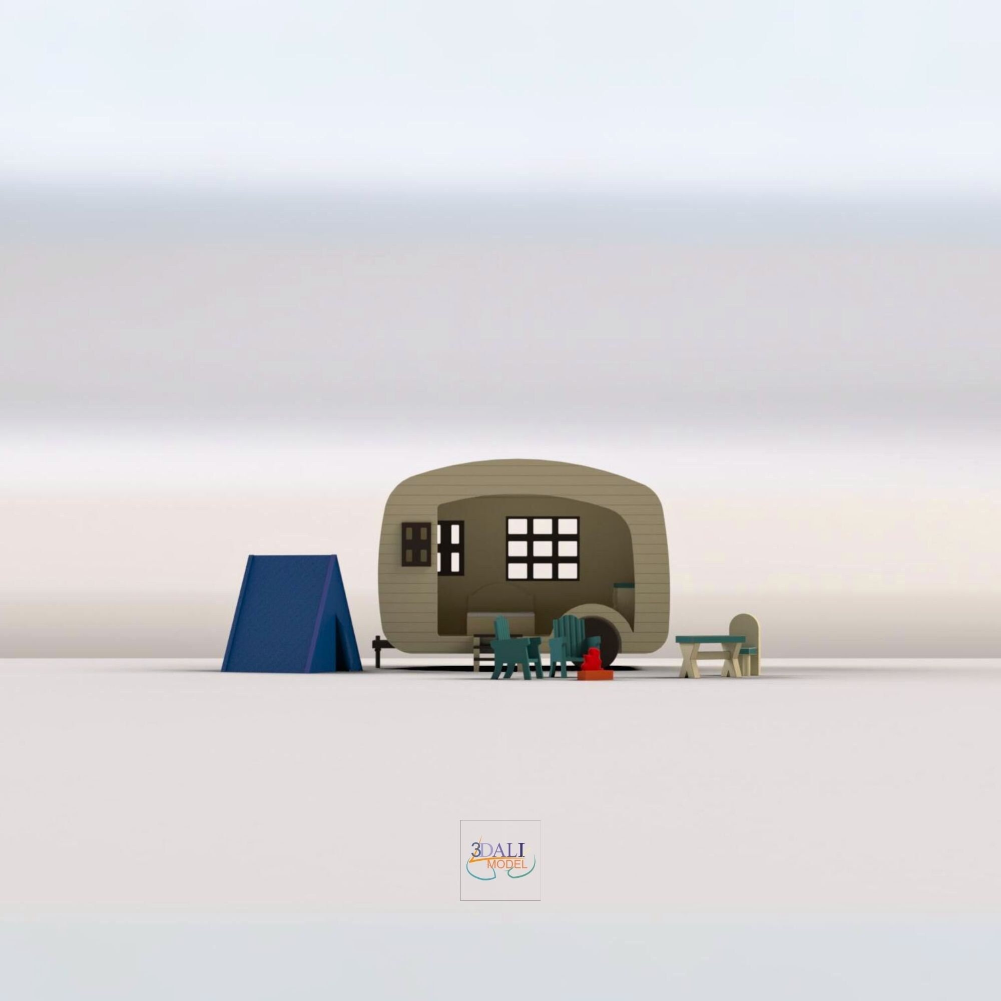 Caravan Camping STL File - Miniature Furniture - Dollhouse 1:24 Scale ...