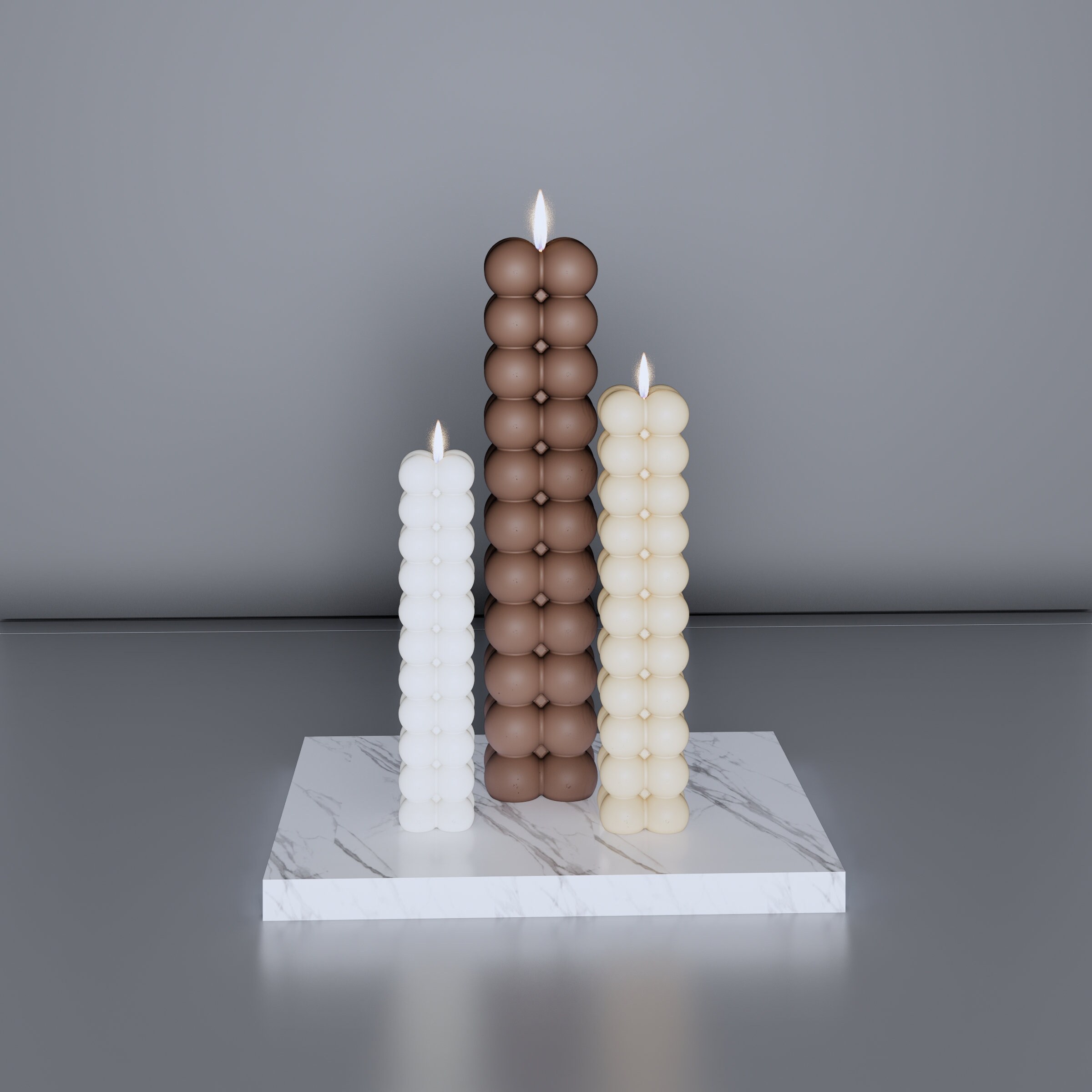 3D Candle Models STL Files Model-6 Thin Bubble Stl File 3D Print Files ...