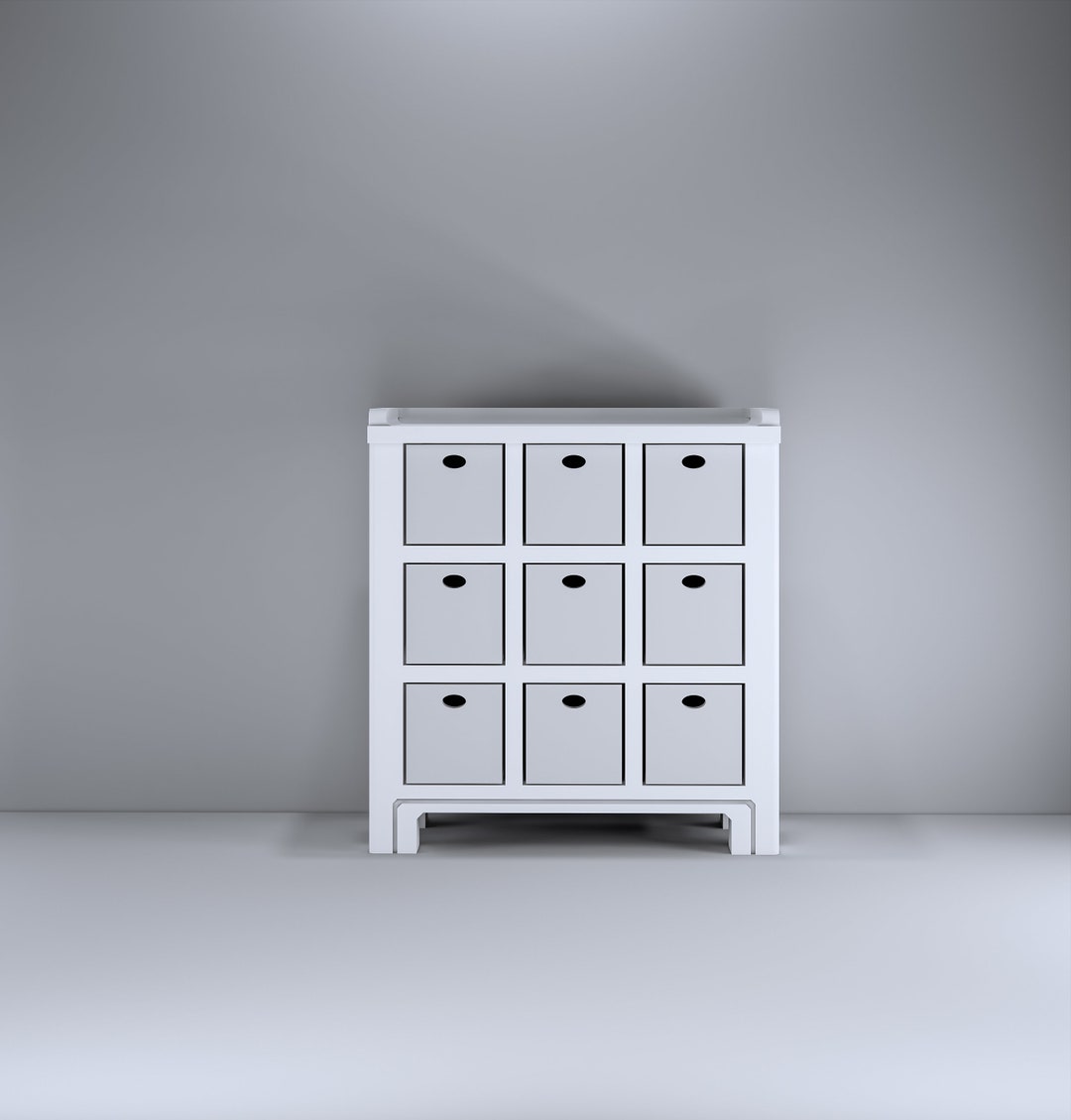 3x3 Cabinet STL File - Miniature Furniture - Dollhouse 1:12 Scale - 3D ...