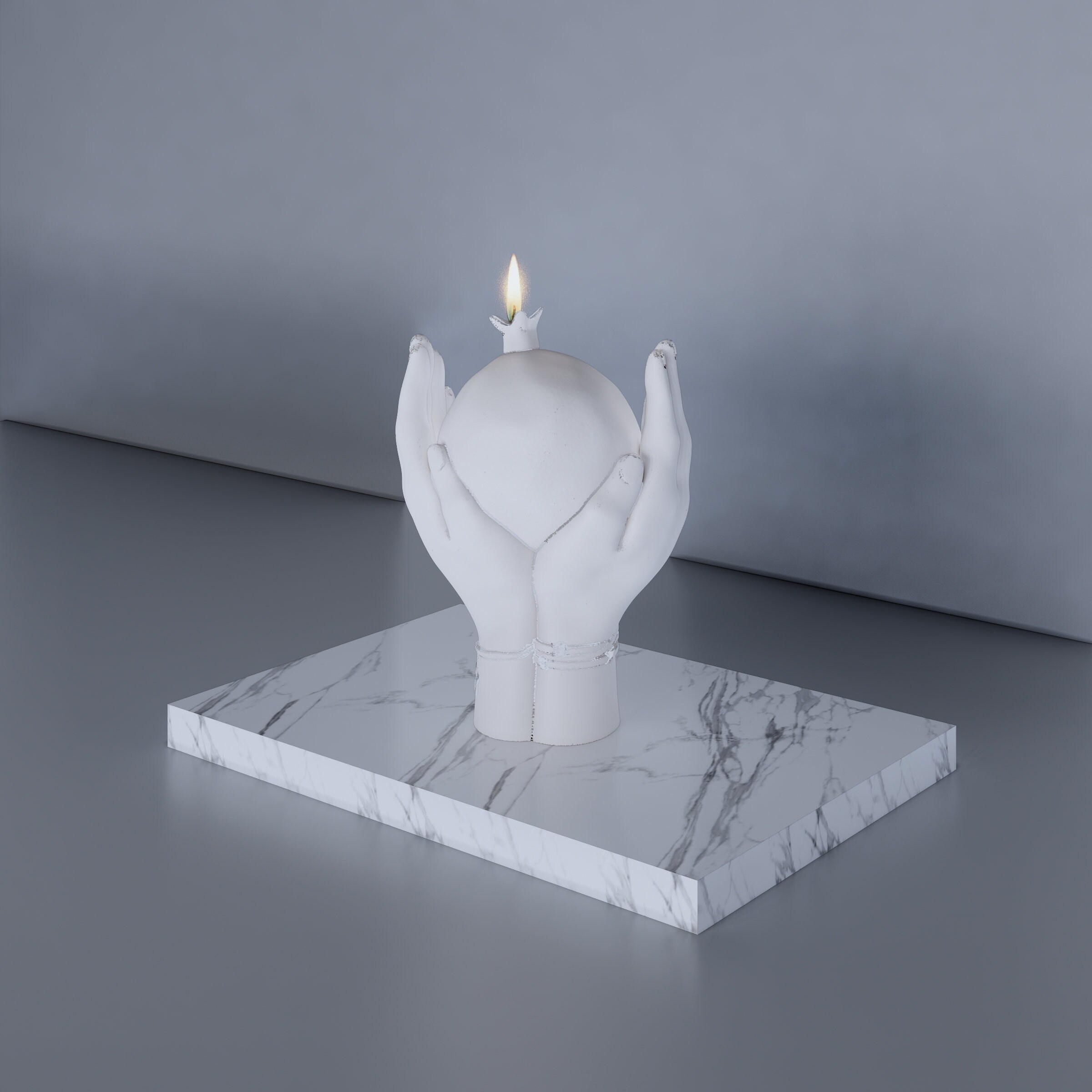 3D Candle Models STL Files Model-2 Hand Pomegranate Stl File 3D Print ...