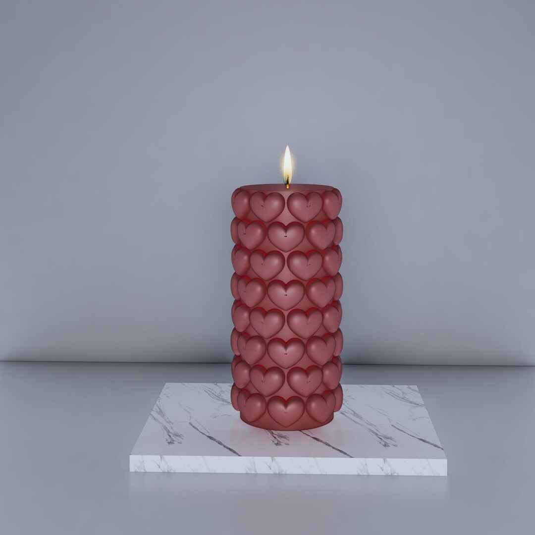 3D Candle Models STL Files Model-9 Heart Stl File 3D Digital Stl Files ...