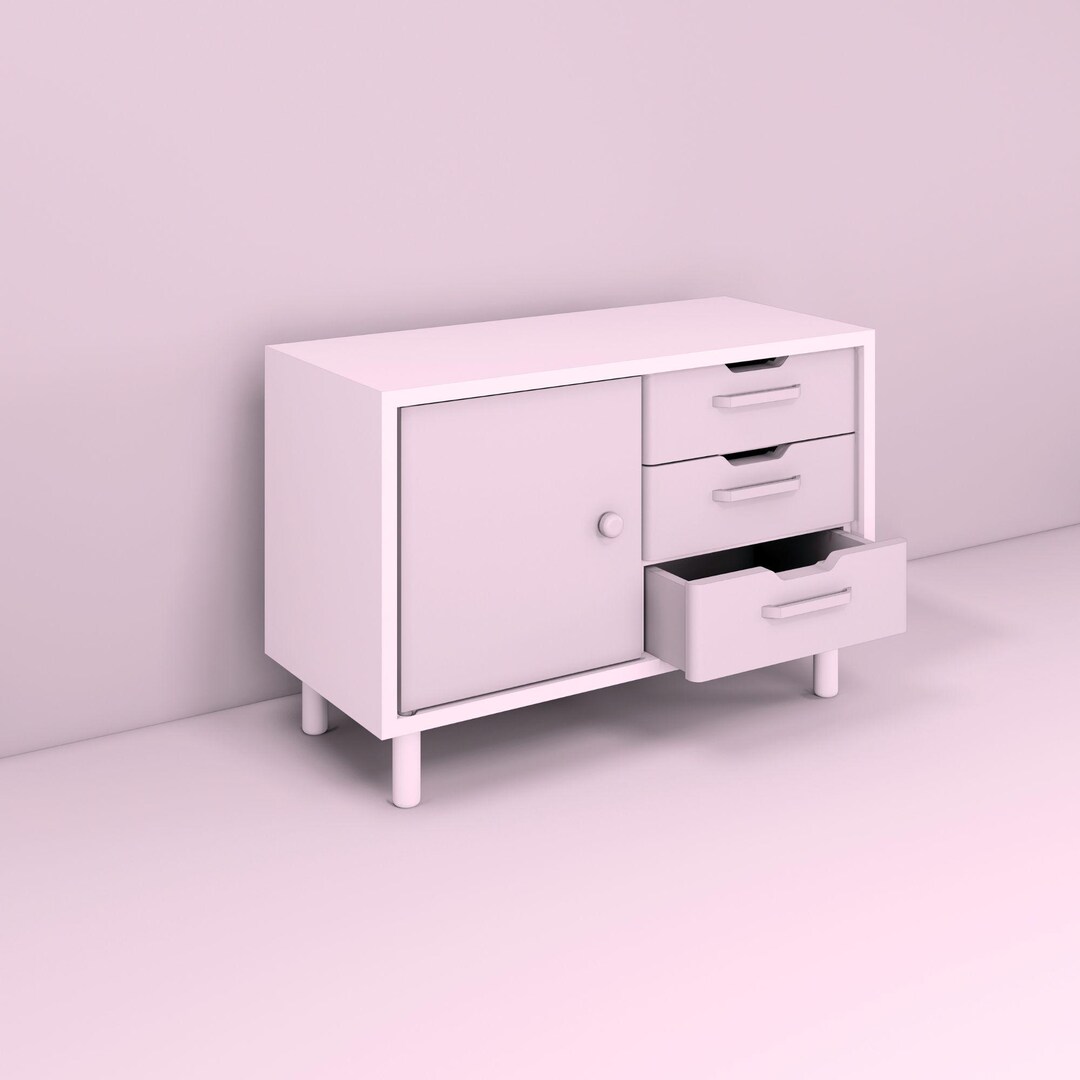 Commode With Drawers STL File - Miniature Furniture - Dollhouse 1:12 ...