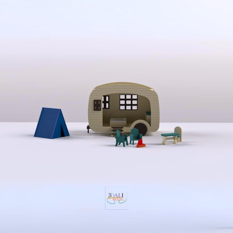 Caravan Camping STL File - Miniature Furniture - Dollhouse 1:24 Scale ...